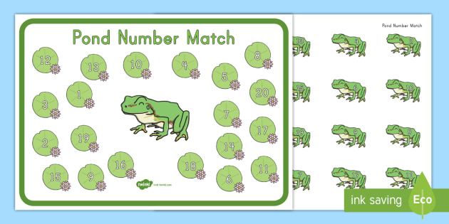 Pond Number Match Activity Mat (teacher made)