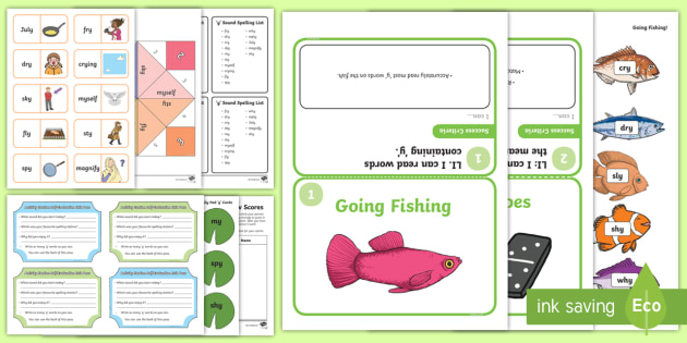 'i' Sound Spelt Y Activity Stations (teacher made)
