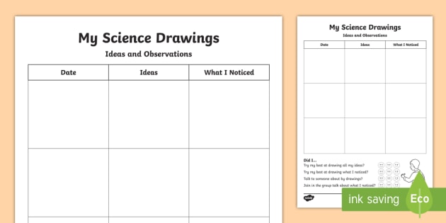 My Science Drawings Recording Worksheet (teacher made)