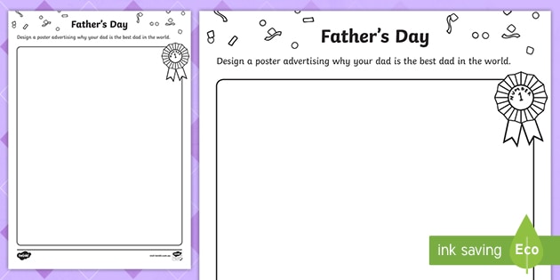 Father's Day Poster Image Design Worksheet | Australia