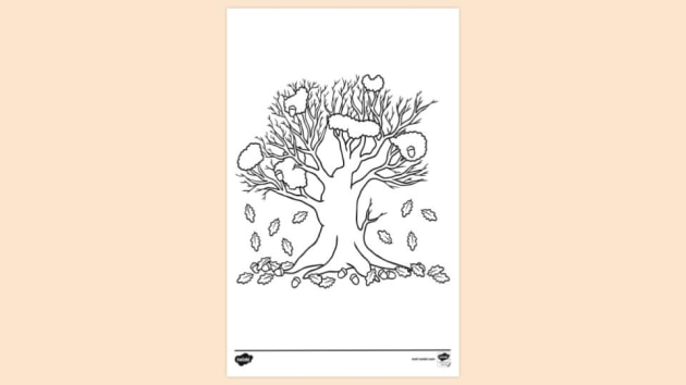 oak tree coloring sheet
