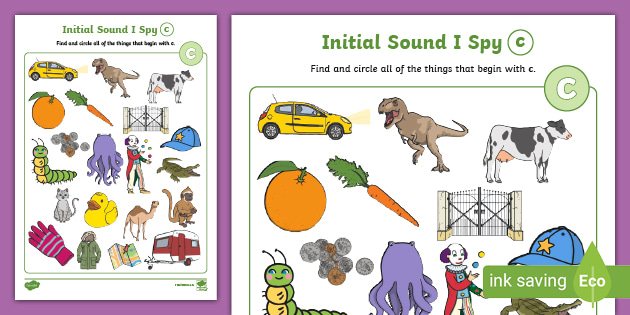 Initial Sounds I Spy Activity: Letter c (teacher made)