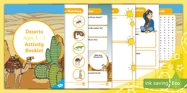 Deserts-Themed Activity Booklet (Ages 5 - 7) (teacher made)