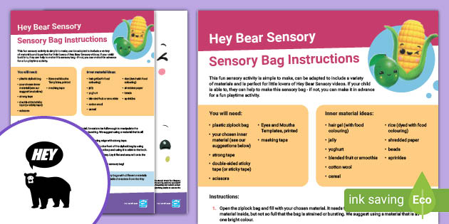 FREE! - Hey Bear Sensory - Sensory Bag Instructions