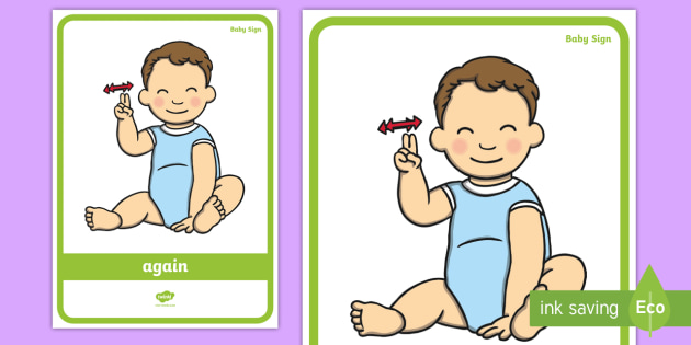 * NEW * Baby Sign Language Poster (Again) - BSL, British Sign Language ...