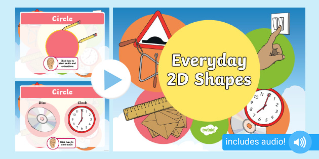 Everyday 2D Shapes Audio PowerPoint (teacher made)