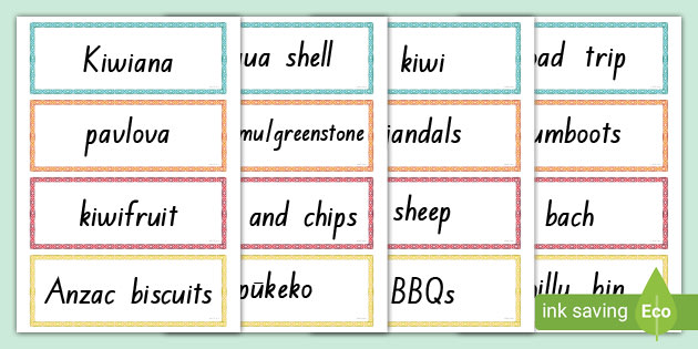 Kiwiana Word Cards (teacher made)
