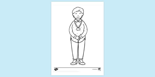 FREE! - School Secretary Colouring Sheet | Twinkl