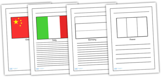 Flags of the World Writing Frames (teacher made)