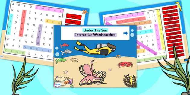 Under the Sea Differentiated Interactive Wordsearch - word search