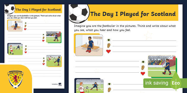 FREE! - The Day I Played for Scotland Imaginative Writing Frame Activity