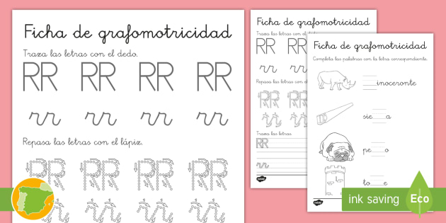 Ficha de grafomotricidad: La letra RR (teacher made) Ficha de grafomotricidad: La letra RR (teacher made)