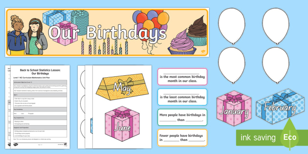 Our Birthdays Statistics Lesson Plan and Display Pack