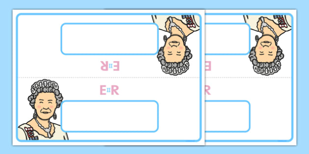 The Queen's Birthday Party Editable Name Cards