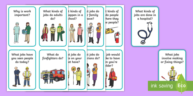 People Who Help Us Job Question Cards