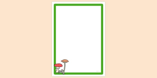 * NEW * Simple Blank Mushroom Page Border | Page Border | Twinkl