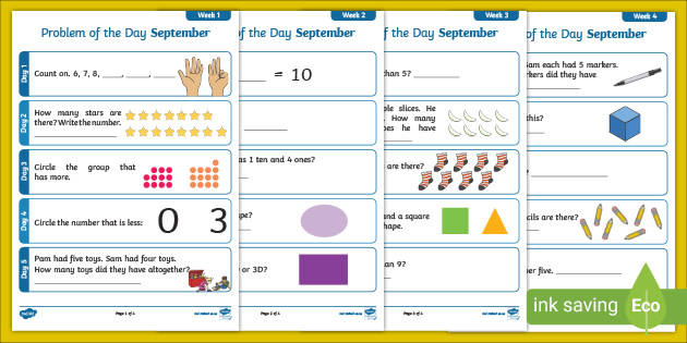 Daily Maths Challenge Worksheet | September | South Africa