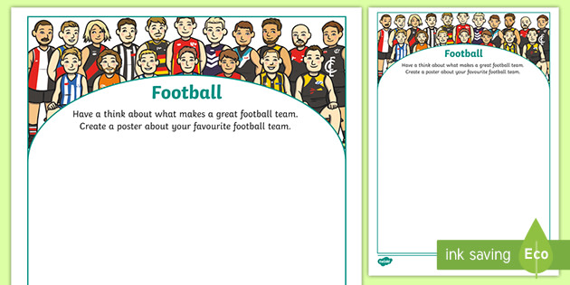 Football Team Poster Design Worksheet (teacher made)
