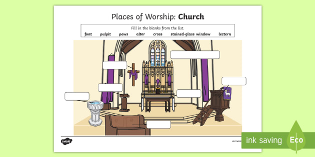 Parts Of A Church Labelling Activity Primary Resources