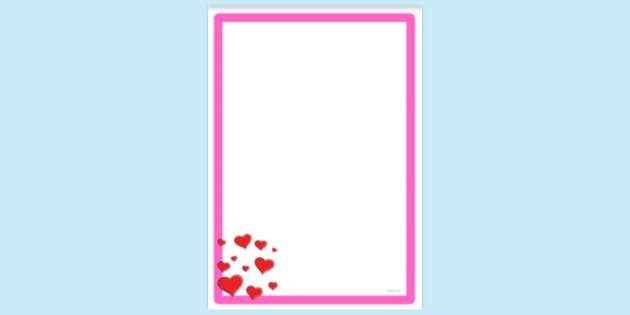Simple Blank Love Page Border | Page Borders | Twinkl