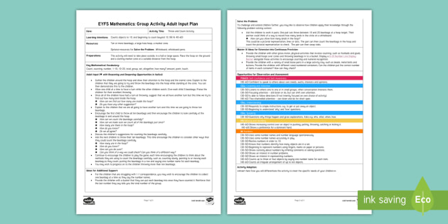 Eyfs Maths Throw And Count Group Activity Adult Input Plan
