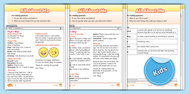 All About Me Readings | twinkl.ca