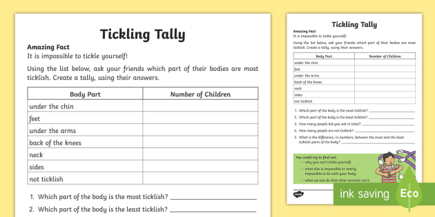 Ticklish Tally Worksheet / Worksheet