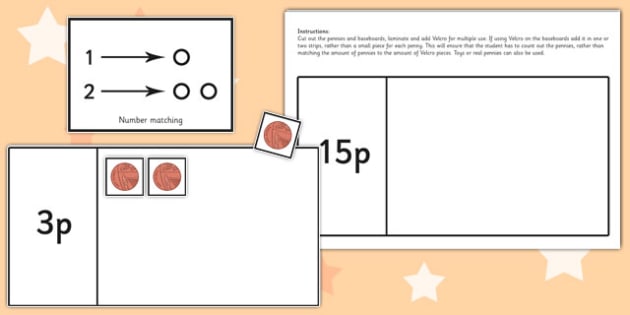 Workstation Pack 1-20 Penny Counting Activity - teacch