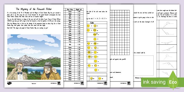 The Fireworks Filcher Maths Mystery (teacher made)