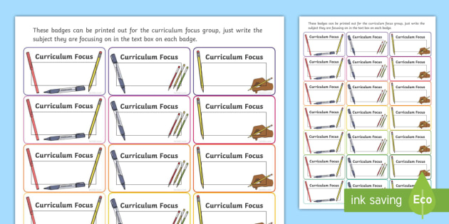 Pupil Voice Curriculum Focus Group Editable Badges