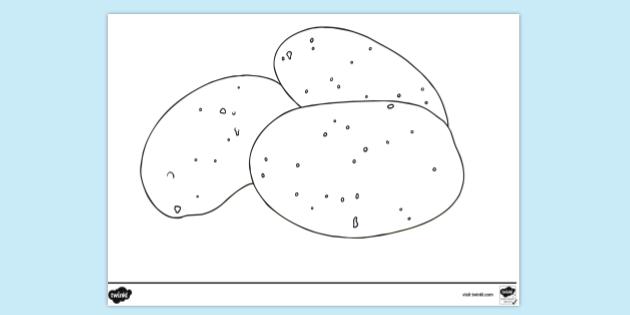 New Potatoes Colouring Page