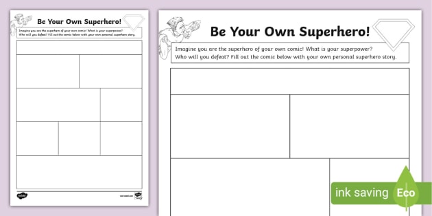 Be Your Own Superhero Comic Book Template (teacher made)