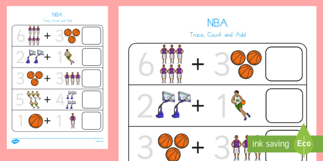 Basketball Trace, Count, and Add Activity