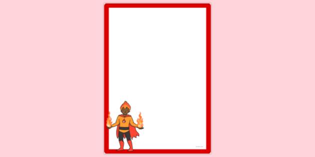 FREE! - Fire Superhero Page Border | Page Borders | Twinkl