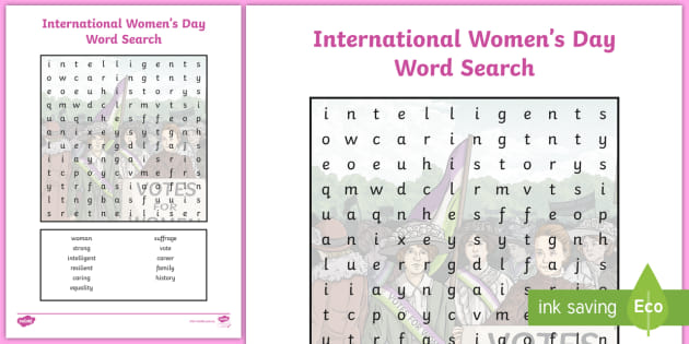 * NEW * International Women's Day Word Search