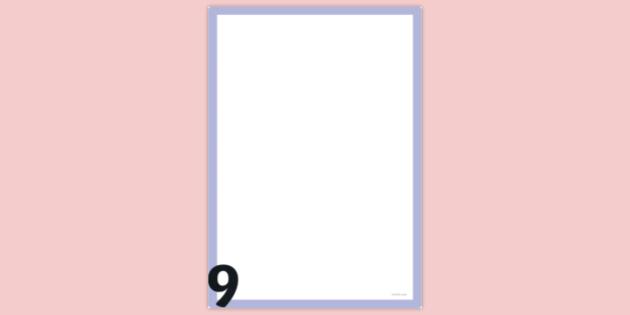 FREE! - Simple Blank Number Nine Page Border | Page Borders | Twinkl