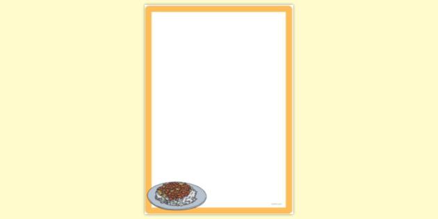 FREE! - Simple Blank Beans and Rice Page Border | Page Borders