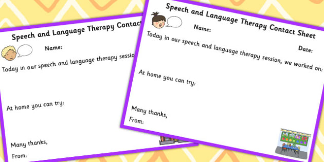 Home School SALT Contact Sheet (teacher made)