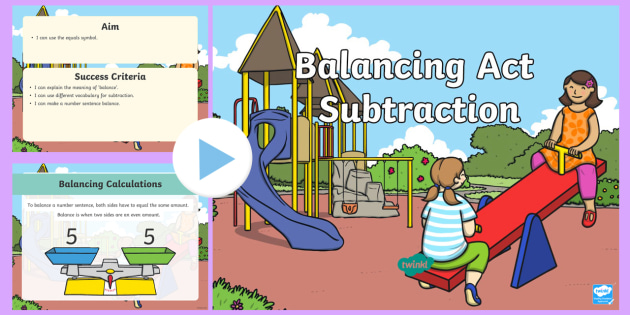 KS1 Balancing Act Subtraction PowerPoint (teacher made)