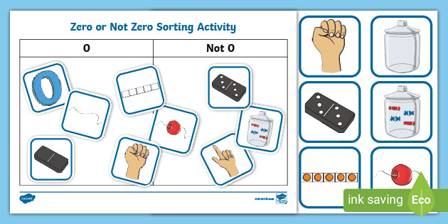 👉 Zero or Not Zero Sorting Activity (teacher made)