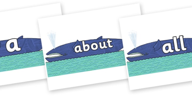 100 High Frequency Words on Whale to Support Teaching on Sharing a Shell