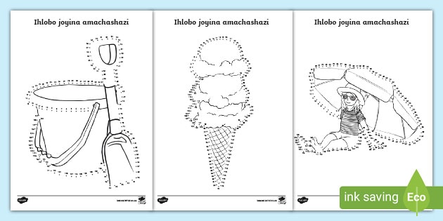 Ihlobo joyina amachashazi - Summer dot-to-dot isiZulu 0-100