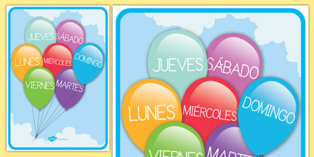 Póster Los días de la semana - días de la semana