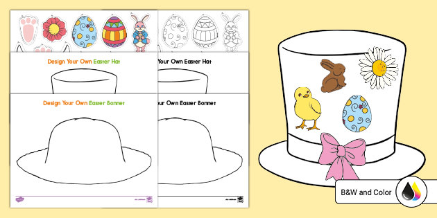 easter hat coloring pages