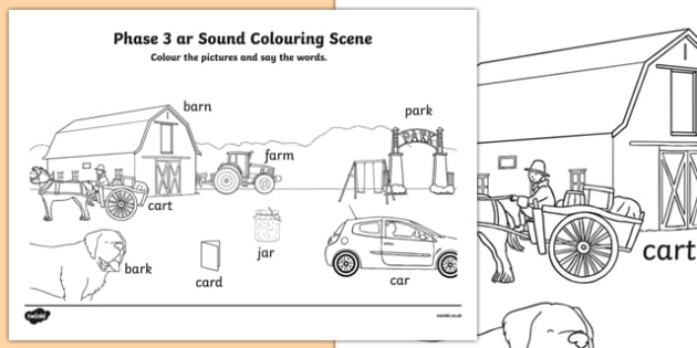 Phase 3 ar Sound Colouring Scene (teacher made)