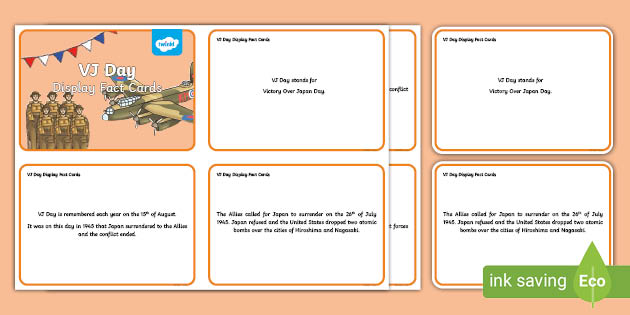 VJ Day Display Fact Cards