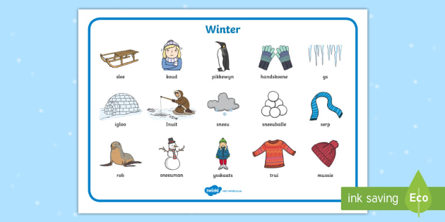 Winter Woordmat (teacher made)