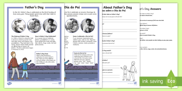 KS1 Father's Day Differentiated Reading Comprehension Activity