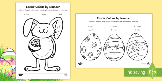 Free Easter colour by numbers activity; 'egg-cellent' fun!