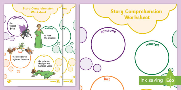 Traditional Story Comprehension Worksheet (teacher made)